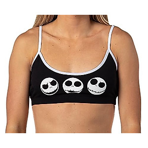 Disney Womens The Nightmare Before Christmas Jack Skellington Bralette and Short Pajama Lounge Set (X-Small) Black