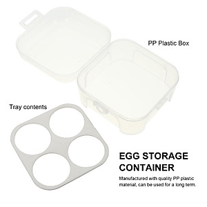 Compartment Egg Holder 3pcs Egg Travel Box Fresh Chicken Egg 4 Lattices Tray with Cover Lid Portable Egg Container for Home Shop Picnic Outdoor Egg Storage Box