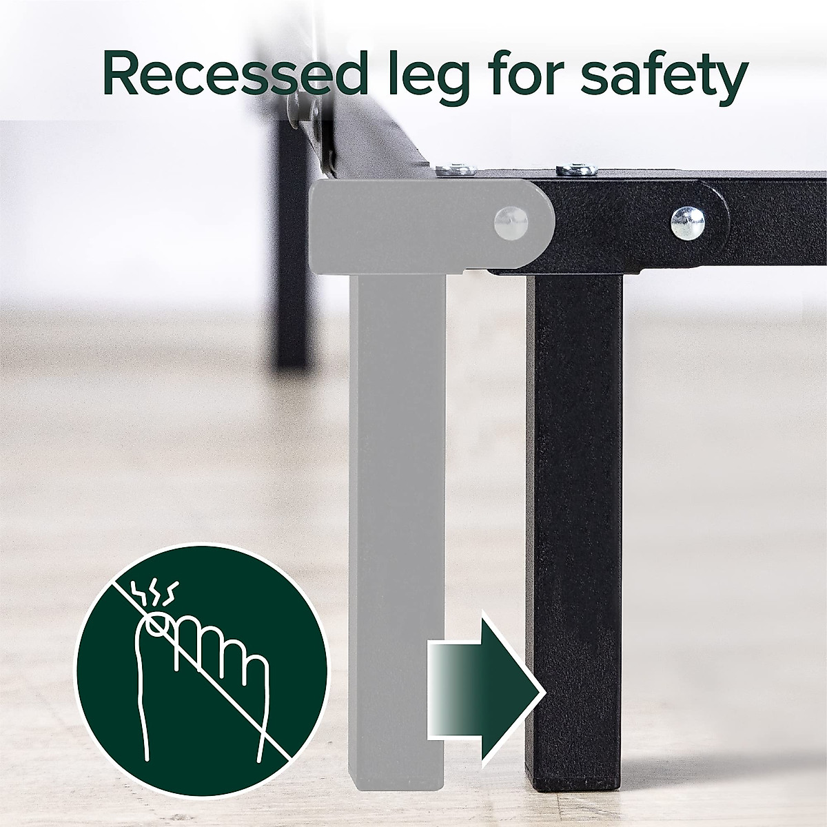 ZINUS Michelle Compack 9-Leg Support Bed Frame, for Box Spring and Mattress Set, Full, Black