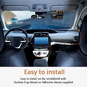 PRUVEEO 1440P + 1440P Dual Dash Cam Built-in GPS and WiFi Front and Inside, 4K 2160P for Cars Taxi, 24H Parking Monitor, Infrared Night Vision, G-Sensor, 2.0" LCD Loop Recording Car Camera