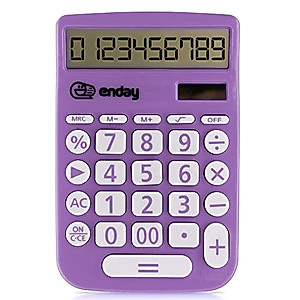 Calculator For Students Purple, Basic Calculator 12 Digits Solar Powered Calculators Large Display Office Desktop Calculator Four Function Handheld Desk Calculator Perfect for Office & School-By Enday