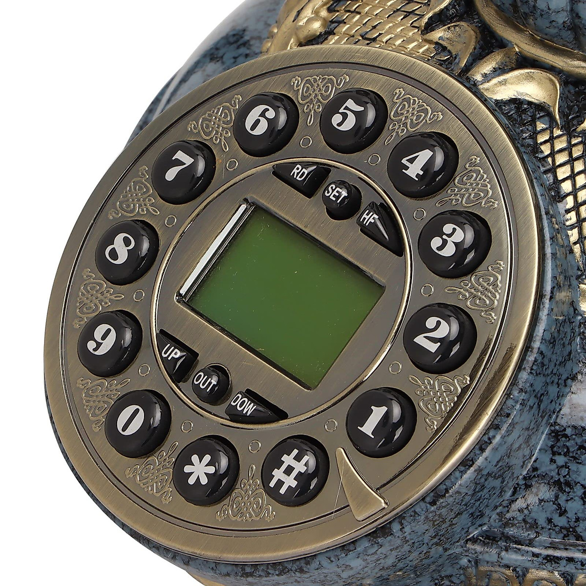 Dilwe Retro Vintage Antique Telephone Old Fashioned European Style Telephone Wired Landline Phone Caller ID Telephone for Home and Office, Dark Blue