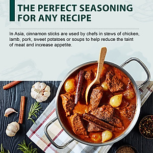 Soeos Cinnamon Sticks, 16 oz (Pack of 1), Cinnamon, Ground Cinnamon, Cinnamon Sticks, 100% Raw, Non-GMO, Kosher Certified, Cinnamon Seasoning Spice for Coffee, Baking, Cooking and Beverages