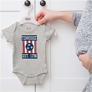 Brisco Brands Tennessee Country Southern TN Flag Baby Romper Boys or Girls