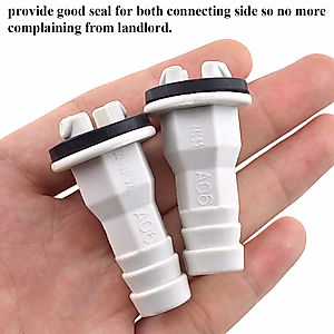 Auleswet 3/5 inch(15mm) Air Conditioner Drain Hose Connector Conduct Condensate Plug Teeth Seal Washer Elbow Fitting Quality Plastic Easy Install Grey 2 Pieces for Window AC Unit Mini Split Frigidaire