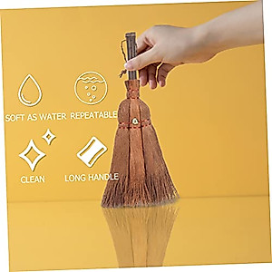 ORFOFE Brown Silk Broom Office Decor Straw Whisk Broom Asian Broom Straw Broom Mini Brush Housewarming Escoba De Household Palm Broom Astetic Room Decor Cleaning Brushes Hand Brown Hair