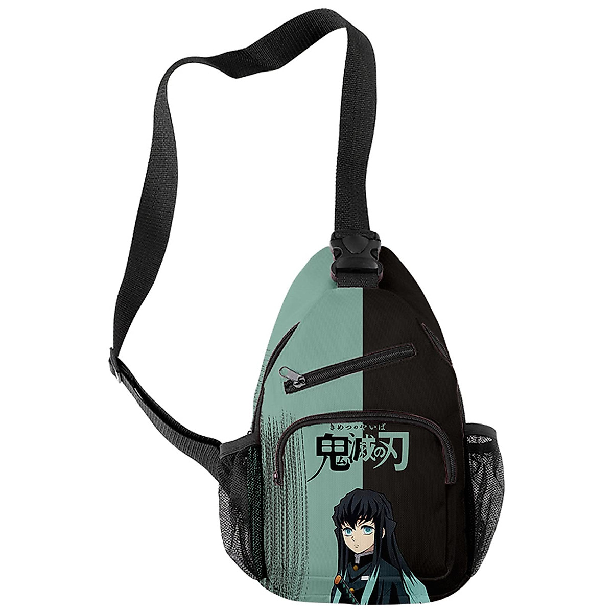 HANDAFA Unisex Nezuko Print Backpack Set Manga Cosplay 3PCS Bag Shoulder Bag PencilBag Set(Muichirou)