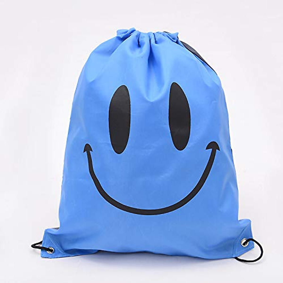holawit Cute Positive Smile Happy Face Fun Design Drawstring Sack Gym String Bag Sports Backpack Lightweight Daily Sackpack - Pink