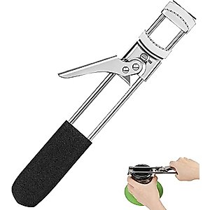 Jar Opener for Weak Hands, Jar Lid Opener for Senior Arthritis, Adjustable Stainless Steel Bottle Open Tool+Rubber Gripper Pad, Longer Handheld Canning Jar Opener Effortless for Any-Size Caps…