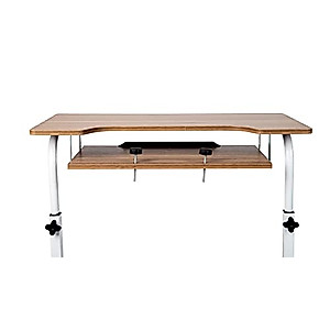 Mind Reader Adjustable Rolling Lapdesk Couch End, Side Table, Over Bed Desk, Medium, Brown