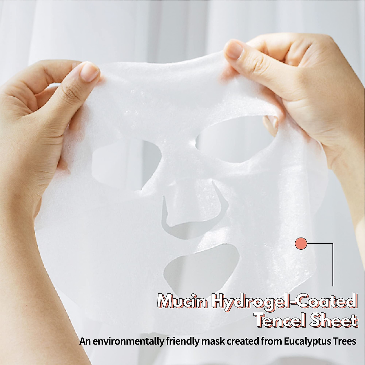 Snail Honey Jelly Face Sheet Mask 10,000 ppm Snail Mucin w/Honey 10 Hydrogel-Coated Tencel Sheets Dehydrated Dry Sensitive Skin Intense Hydration Nourishing Korean Skin Care Women Men, JIN JUNG SUNG