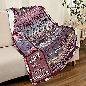 Retirement Gifts for Women & Men, Soft Retirement Blanket 60"X50", Happy Retirement Gifts for Coworker Police Teacher Nurses Dad Mom, Best Thoughtful Classy Female Retirement Gifts