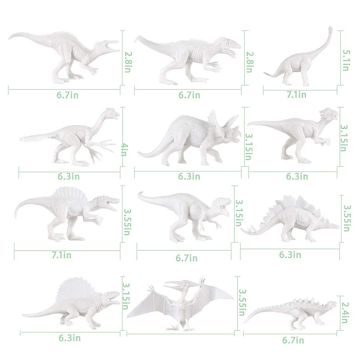 FUPEDO Arts Crafts Painting Set Kids Dinosaur Toys -12 Big Dinosaurs Figures,Create A Painting Kits of Your Own Dino World,Gifts for 4,5,6,7,8,Year Old Girls Boys Toddlers Dino Lovers ，Dino Activity