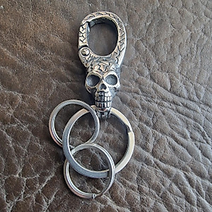 VALHALLA Viking Jewelry Skull Keychain Car Keychain Punk Biker Keychain Amulet for Men and Women...