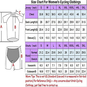 Uriah Women's Cycling Jersey Bib Shorts Sets Short Sleeve Reflective Dark Red Size XL(CN)