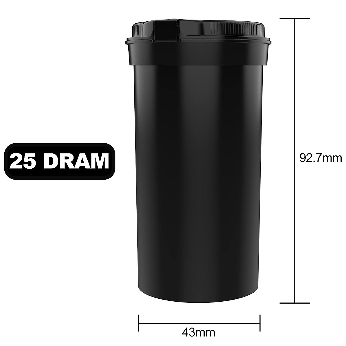 Rip N' Shred Pop Top Storage Container w/Built-In Grinder (Black, 225)