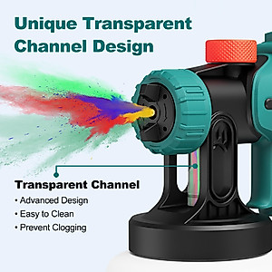 Paint-Sprayer, 700W HVLP Spray Gun, 2024 Upgraded, 4 Copper Nozzles & 3 Spray Patterns, Easy to Clean, Ideal Paint Sprayer for Furniture, Cabinets, Fences, Decks, Walls, DIY Projects, etc.