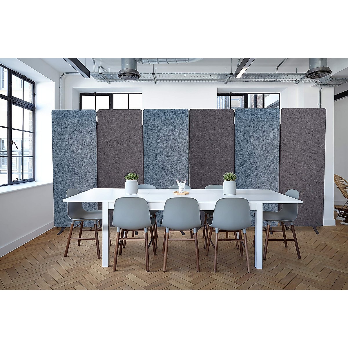 Stand Steady ZipPanels Office Partition | Room Dividers | Three Zip Together Panels Provide Privacy and Reduce Ambient Noise in Workspace, Classroom and Healthcare (Dark Gray)