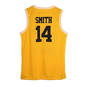 Amzdest 90s The Fresh Prince of Bel Air Academy #14 Jersey Shirt for Men and Women, Unisex Basketball Jersey for Theme Party (Yellow, Large)