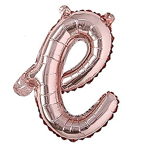 18 inch Rose Gold Happy Birthday Letter Balloons Lowercase Letters Handwriting Style Letters Ballons Birthday Party Decoration (18 inch Rose Gold e)