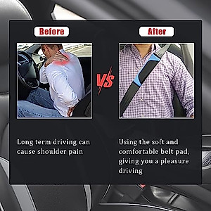 Smeyta Seat Belt Covers 2PC,Seat Belt Pads Leather Seat Belt Covers,Carbon Fiber Safety Seatbelt Shoulder Strap Covers Compatible with Cars(Carbon Blue,2PC)