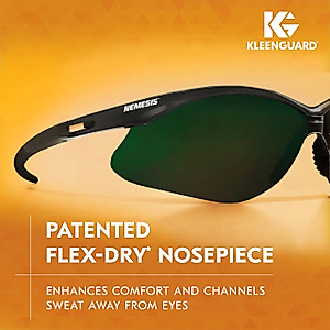KleenGuard V30 Nemesis Safety Glasses (25671), IRUV Shade 5.0 Lenses with Black Frame, 12 Pairs / Case