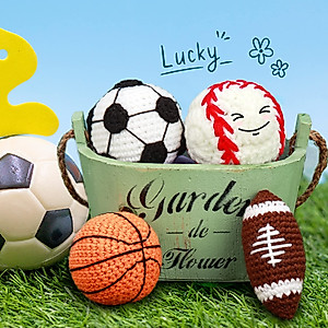 Crochetobe Crochet Kit for Beginners - 4 PCS Sports Balls Crochet, Complete Crochet Set includes Step-by-Step Instructions and Video Tutorials, Beginner Crochet Kit for Adults (Patent Product)