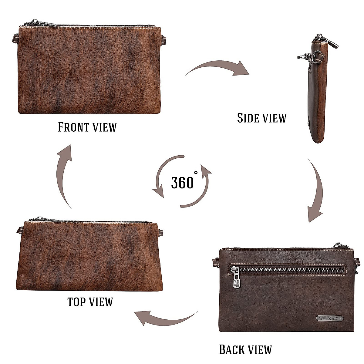 Montana West Cowhair Leather Crossbody Bag Cell Phone Purse Wallet For Women Western Cowgirl Small Clutch Shoulder Bag RLH-005CF