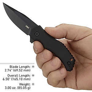 CRKT Fawkes EDC Folding Pocket Knife: Assisted Open Everyday Carry, D2 Blade, Liner Lock, G10 Handle with Reversible Pocket Clip 2372K
