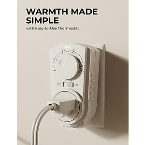 EconoHome Wall Heater Panel with Thermostat - Electric Wall Mounted Heater for Indoor Use - 400Watt Convection Heater - Perfect for Rooms Up to 120 Sq Ft - 120V - Updated Model