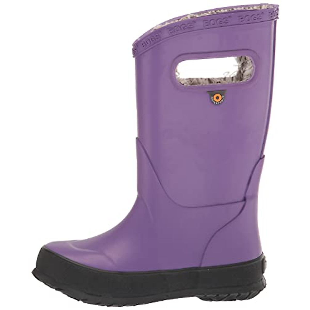 Bogs Kids Rainboot, Plush - Solid Purple, Size 4 Big Kid