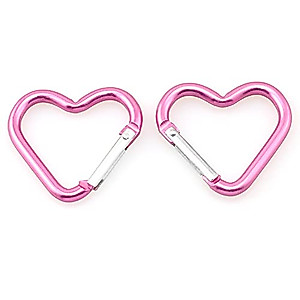 Lind Kitchen Heart Snap Hook 10pcs Heart-Shaped Aluminum Clip Key Holder for Camping Fishing Hiking Traveling and Sports Keychain Clip (Rose Hermosa)
