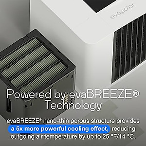 Evapolar evaSMART Personal Evaporative Air Cooler and Humidifier and Portable Air Conditioner EV-3000, Stormy Grey