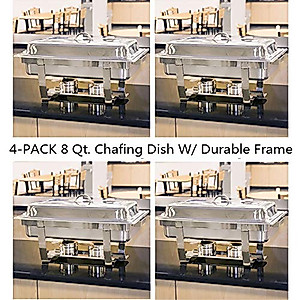 TimmyHouse Catering Stainless Steel Chafer Chafing Dish Sets 8 Qt Full Size Buffet 4 Pack