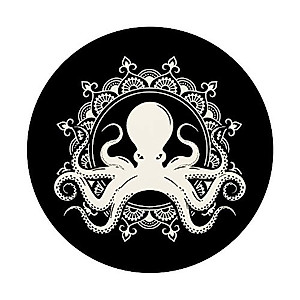 Vintage Octopus Gift Print Retro Octopi Octopus Gift PopSockets PopGrip: Swappable Grip for Phones & Tablets