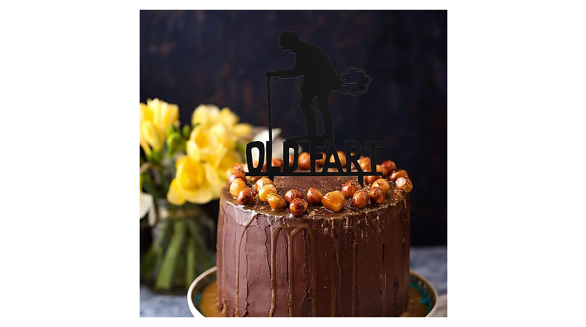 Funny Old Man Old Woman Cake Topper for Birthdays & Parties