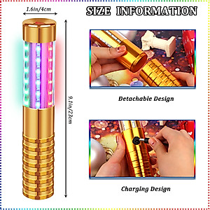 4 Pieces LED Strobe Baton Bottle Service Sparklers LED Metallic Bottle Service Lights Handheld Light for Nightclubs Weddings Parties Activities Supplies
