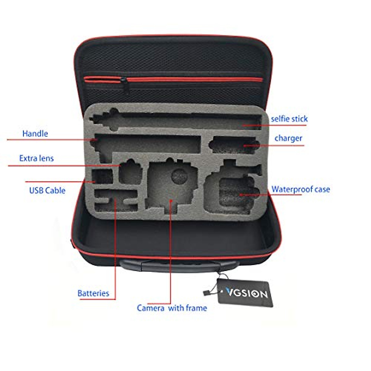 vgsion Carrying Case Hard Shell Bag for Insta360 One RS and One R Twin Edition / 4K Edition / 1-Inch Wide Lens Edition