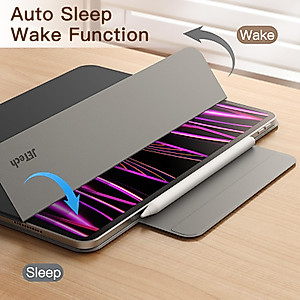 JETech Magnetic Case for iPad Pro 12.9 Inch 2022/2021/2020/2018 (6th/5th/4th/3rd Generation), Pencil 2nd Charging, Magnetic Attachment, Cover Auto Wake/Sleep (Black)
