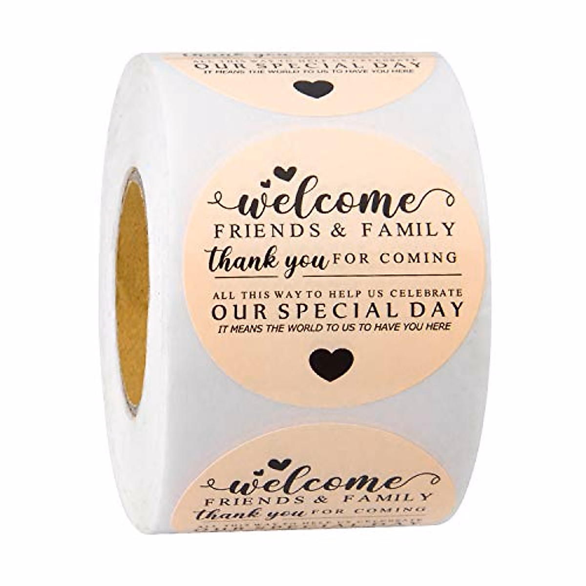 WRAPAHOLIC Welcome Wedding Favor Stickers - Rustic Design Wedding Favor Labels, Wedding Welcome Stickers - 2 x 2 Inch 500 Total Labels