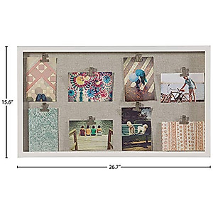 Amazon Brand – Stone & Beam Modern Multiclip Collage Picture Frame, 26.7"H, White