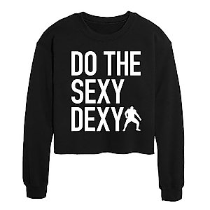 Instant Message - Do The Sexy Dexy - Juniors Cropped Crew Neck Sweatshirt - Size 2 X-Large Black