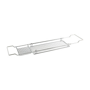 Organize It All Expandable Chrome Bathtub Caddy/Tray | Dimensions : 26.5-39 x 6 x 2.25 | Expandable | Bathroom Tub Organization | Chrome