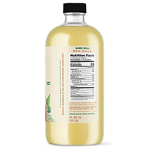 Lucy's Family Owned - PERUVIAN Organic 99% Pure Ginger Juice, 34 oz. Glass Bottle (Made From Fresh Pressed)