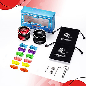 MAGICYOYO V3 Responsive Yoyo Pack of 2, Professional Metal Yoyo for Beginner, Dual Purpose Alloy Yoyo with KK Bearings + Removal Bearing Tool + Axle + 2 Bags + 12 Yoyo Strings