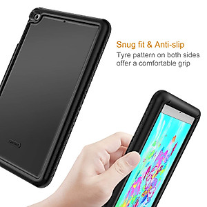 Fintie Case for iPad 6th / 5th Generation (2018/2017), iPad Air 2 / Air 1 (9.7 Inch) - [Mighty Shield] Heavy Duty Anti Slip Shock Proof Kids Friendly Drop Protection Silicone Cover, Black