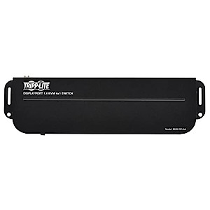 Tripp Lite 4 Port DisplayPort USB KVM Switch, Quad Port DP USB KVM Switch, 4K 60 Hz, HDR, HDCP 2.2, DP 1.4, USB 3.0 Cables, Black (B005-DPUA4)