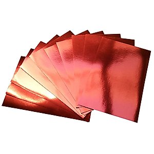 10 Sheets Premium Mirror foil Board Sparkling Assorted Colors Cardstock Reflective, Shiny Poster Board 12 x 7.8 inches 250GSM Use For Scrapbooking Paper Cutting Bending Or Shaping (red)