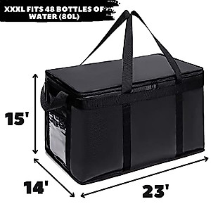 DERABY Commercial Lightweight Insulated Delivery Bag Carrier XXXL 23"X14"15" (2 Packs)