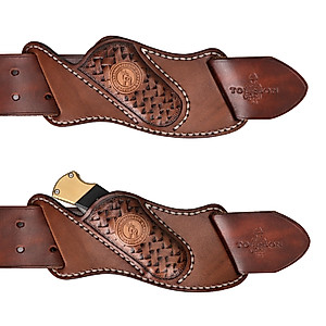 Tourbon Leather Pocket Knife Sheath for Left-Handed Draw Out Folding Knives Holder Carrier EDC Tools Holster for Belt